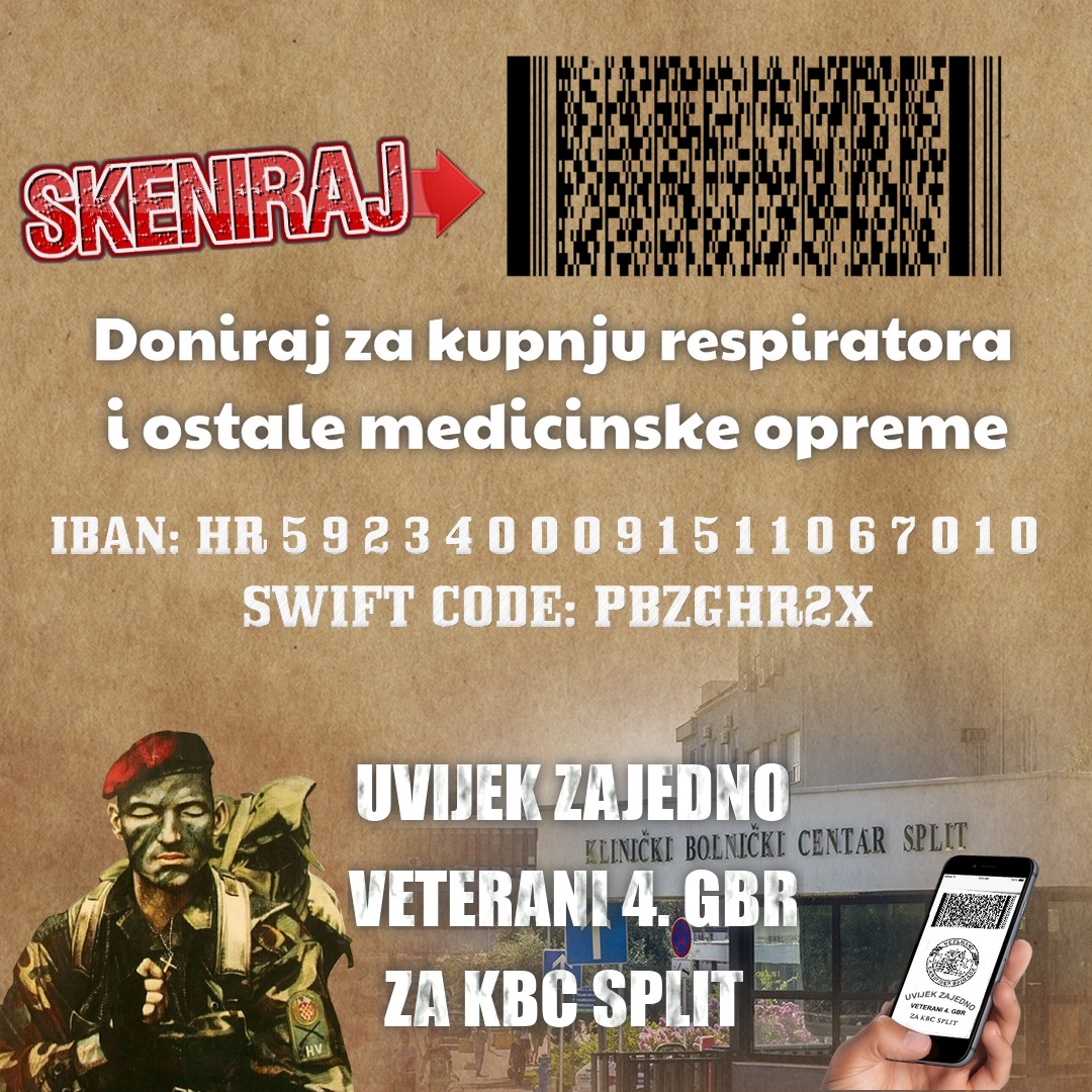 Udruga veterana 4. gardijske brigade pokrenula humanitarnu akciju za kupnju respiratora i opreme ...