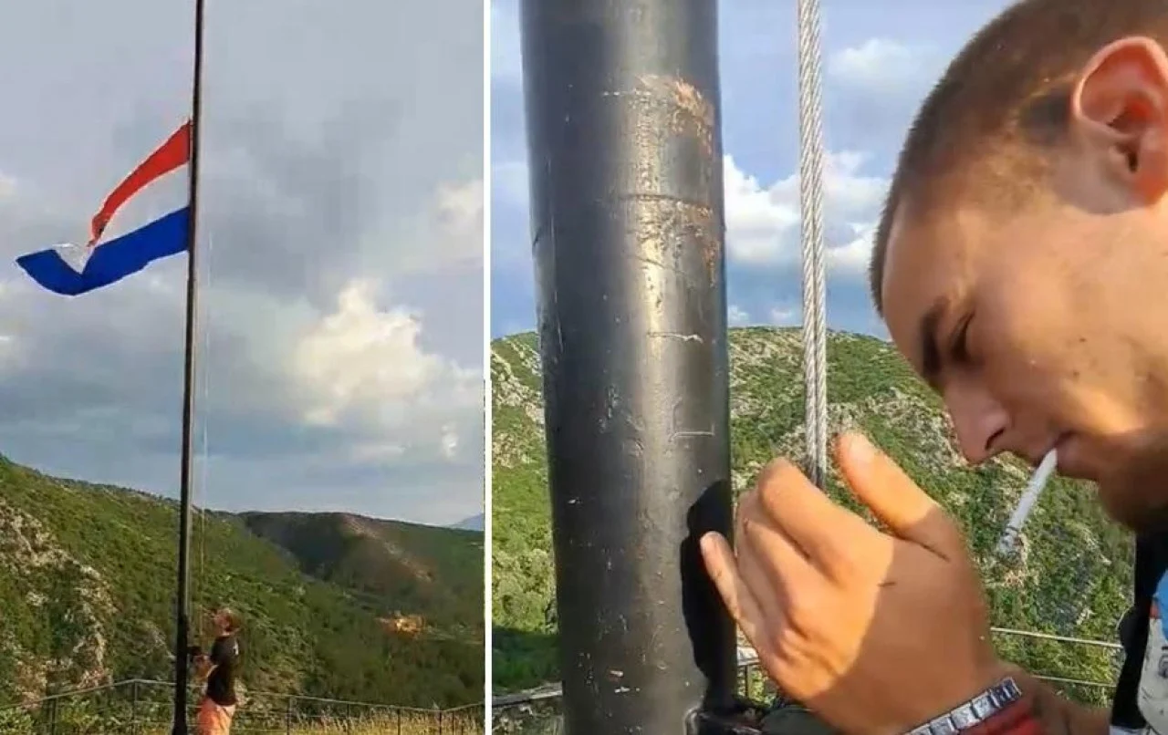 VIDEO Srbi skinuli hrvatsku zastavu kod Knina i sve snimili pa objavili ...